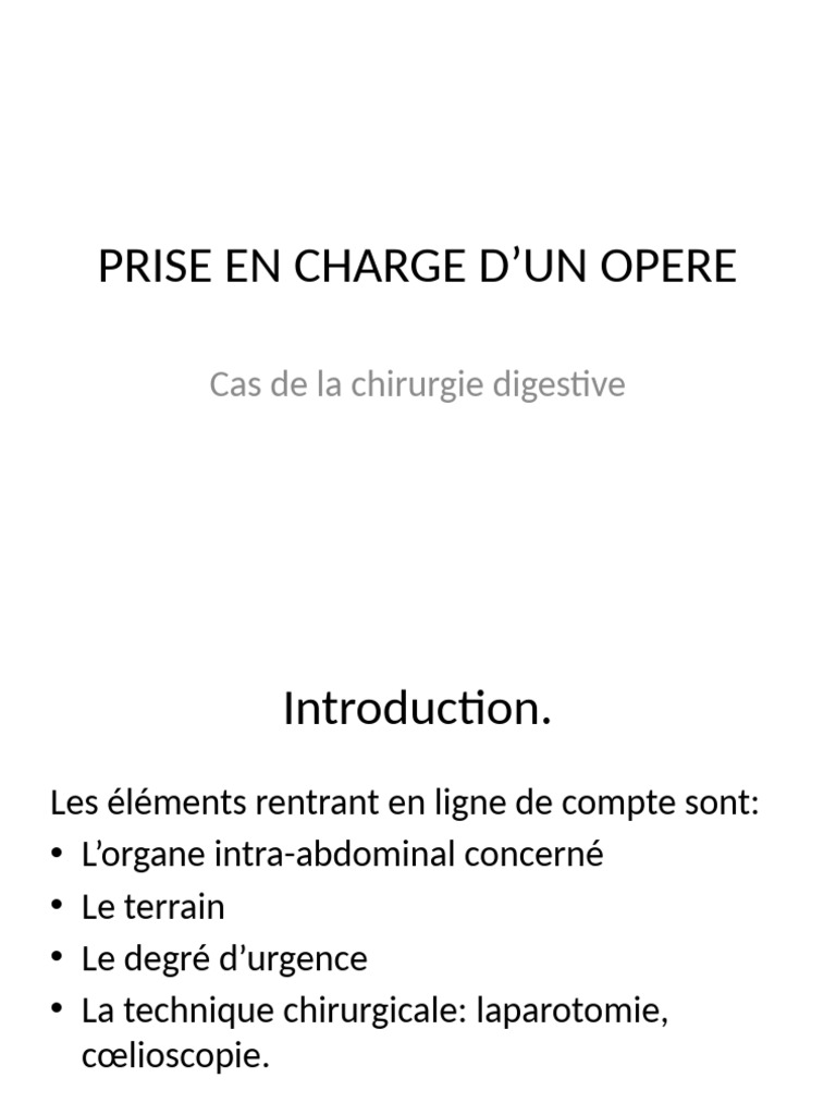Prise en charge des complications postopératoires | PDF | Infection ...