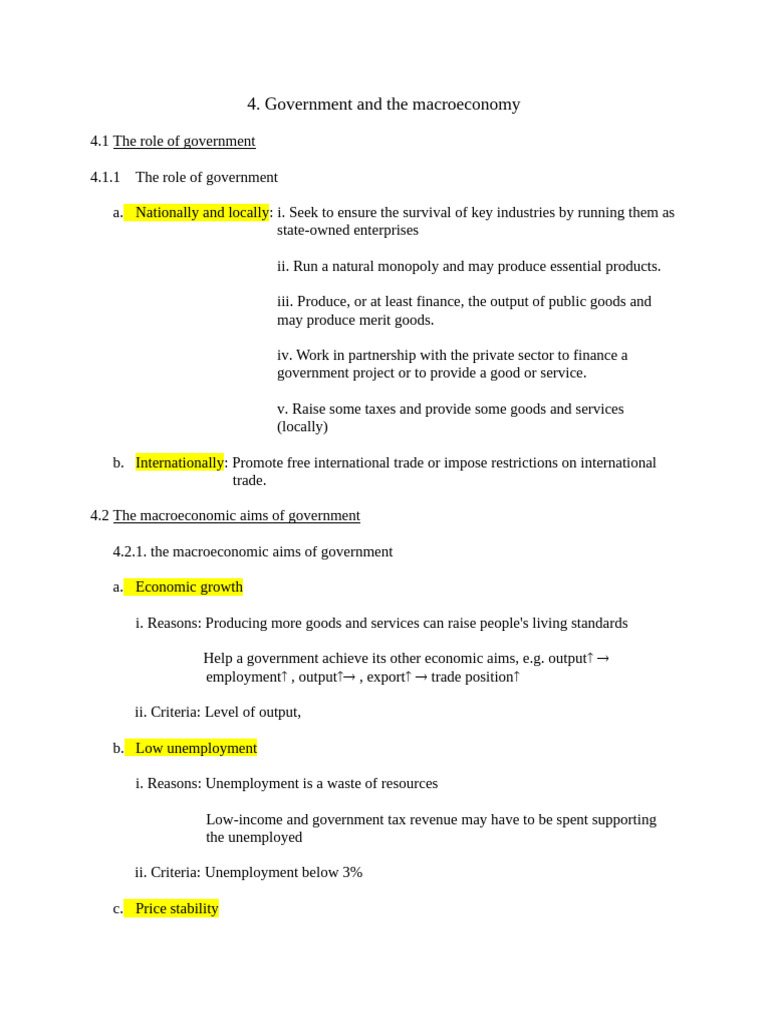 Government's Role in Macroeconomics | PDF | Macroeconomics | Government ...