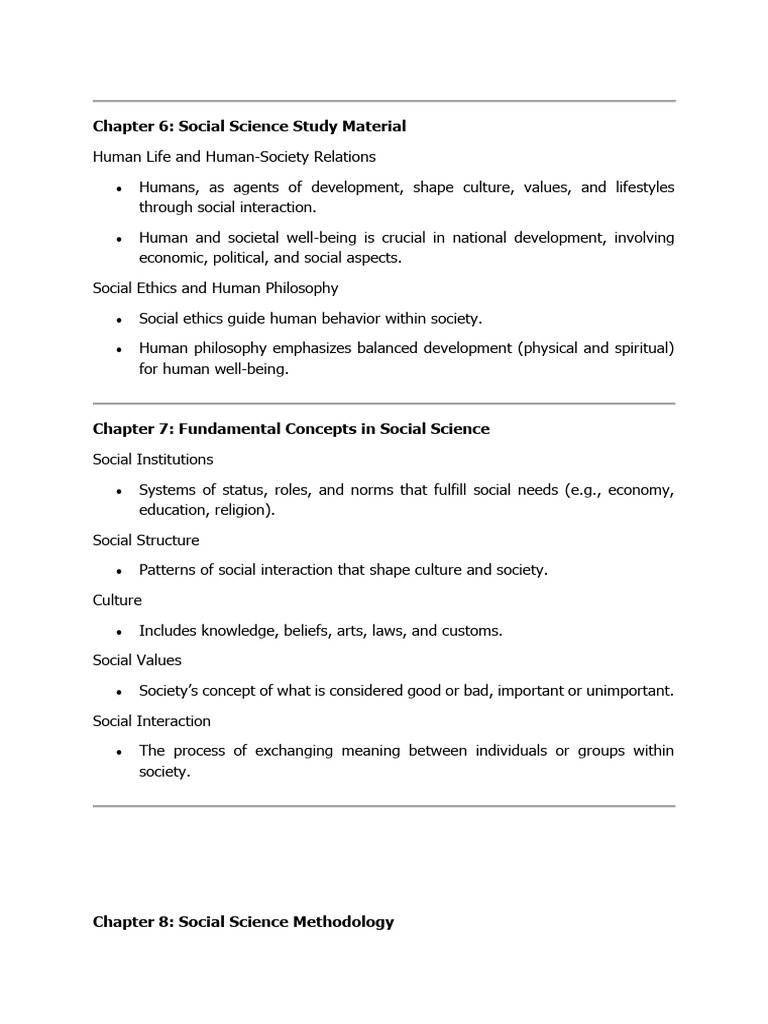 Social Science Study Material Overview | PDF | Social Sciences | Knowledge