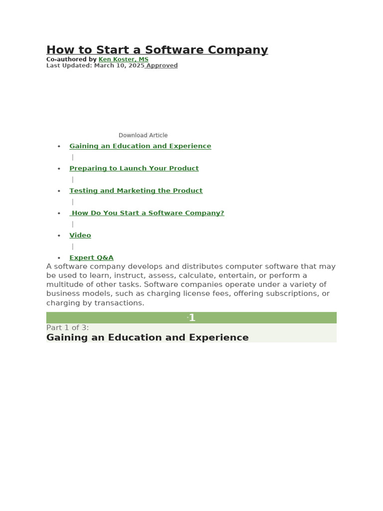 Starting Your Own Software Company Guide | PDF | Partnership | Limited ...