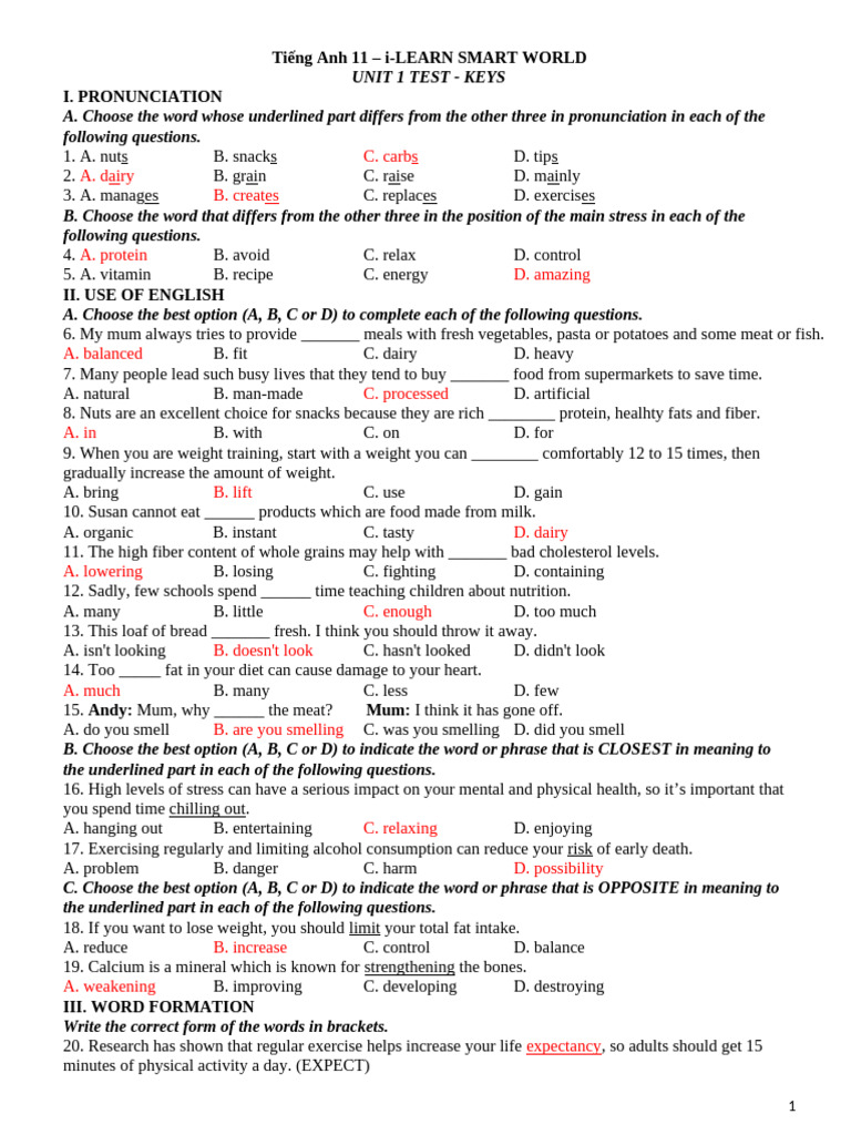 ĐỀ CƯƠNG ÔN TẬP ANH 11 HK 1 | PDF | Cost Of Living | Climate Change