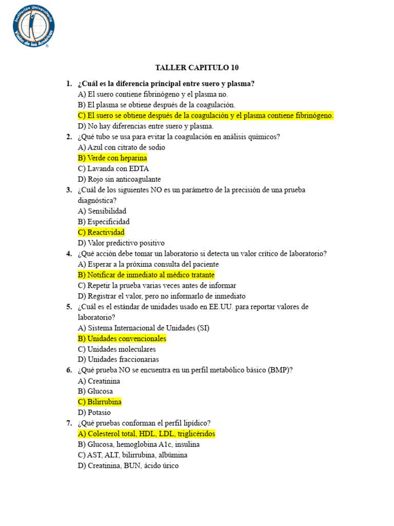 Taller Capitulo 10 | PDF | Cáncer colonrectal | Cáncer