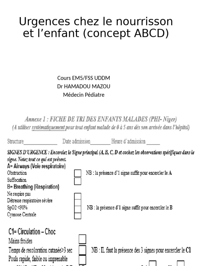 Urgences pédiatriques : Protocoles et soins | PDF | Médecine clinique ...
