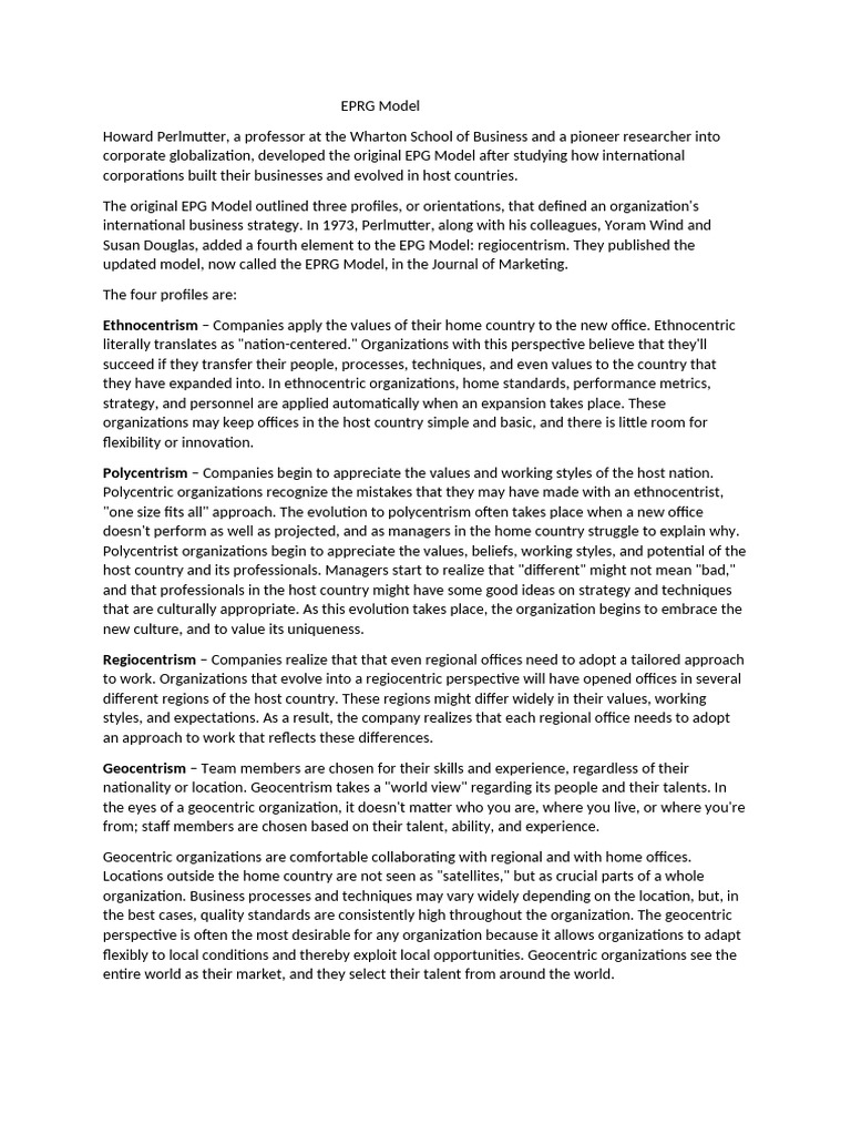 EPRG Model | PDF | Social Psychology | Business