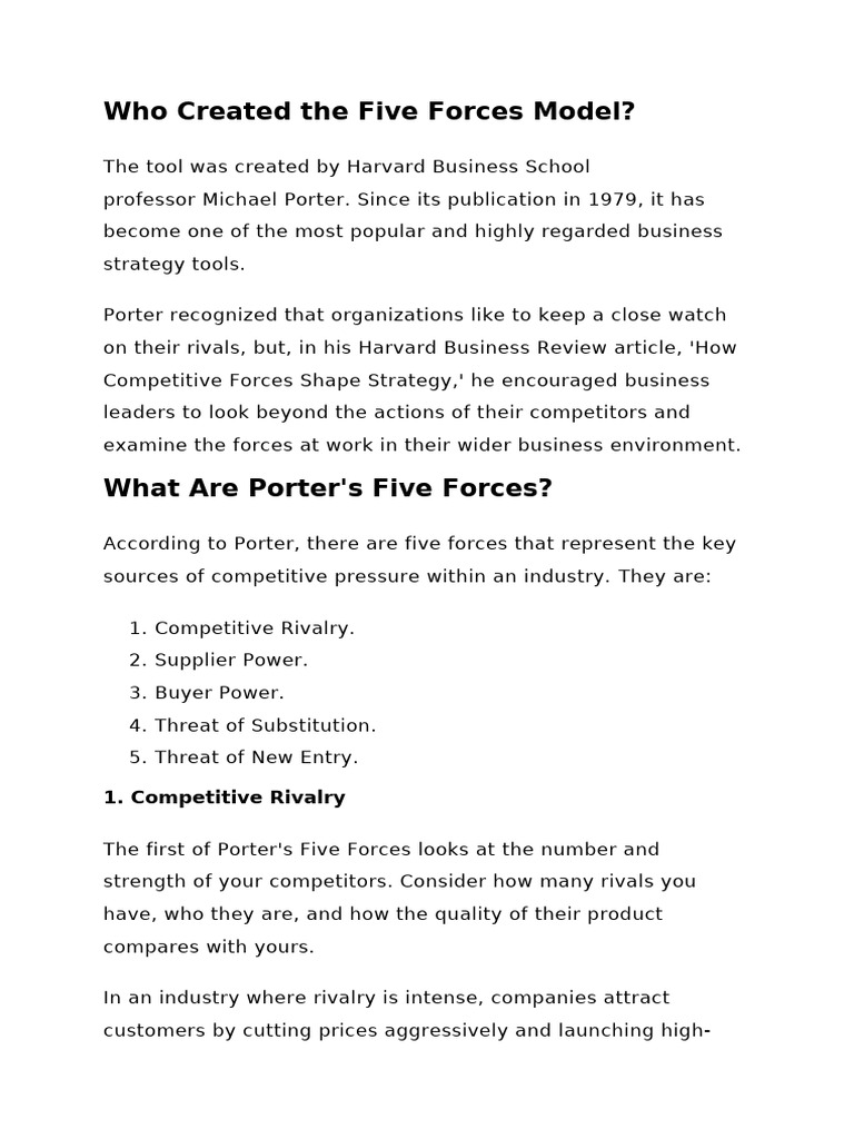 Porter's Analysis | PDF | Market (Economics) | Private Sector