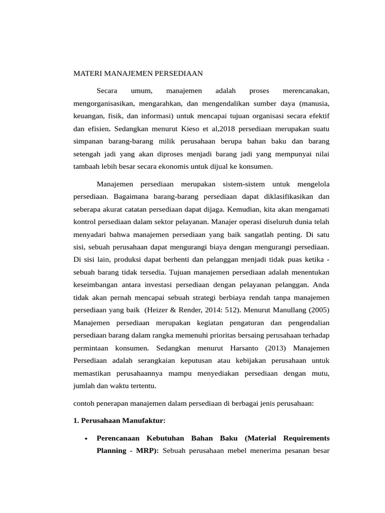 Materi Manajemen Persediaan | PDF