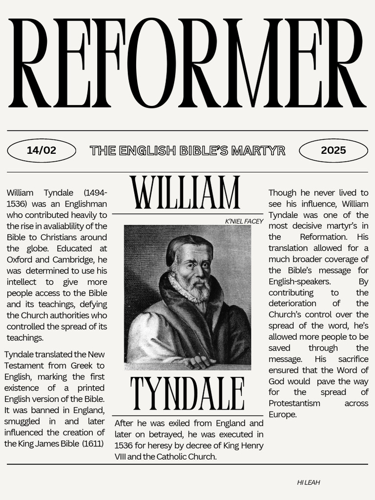 REFORMER | PDF | William Tyndale | Bible