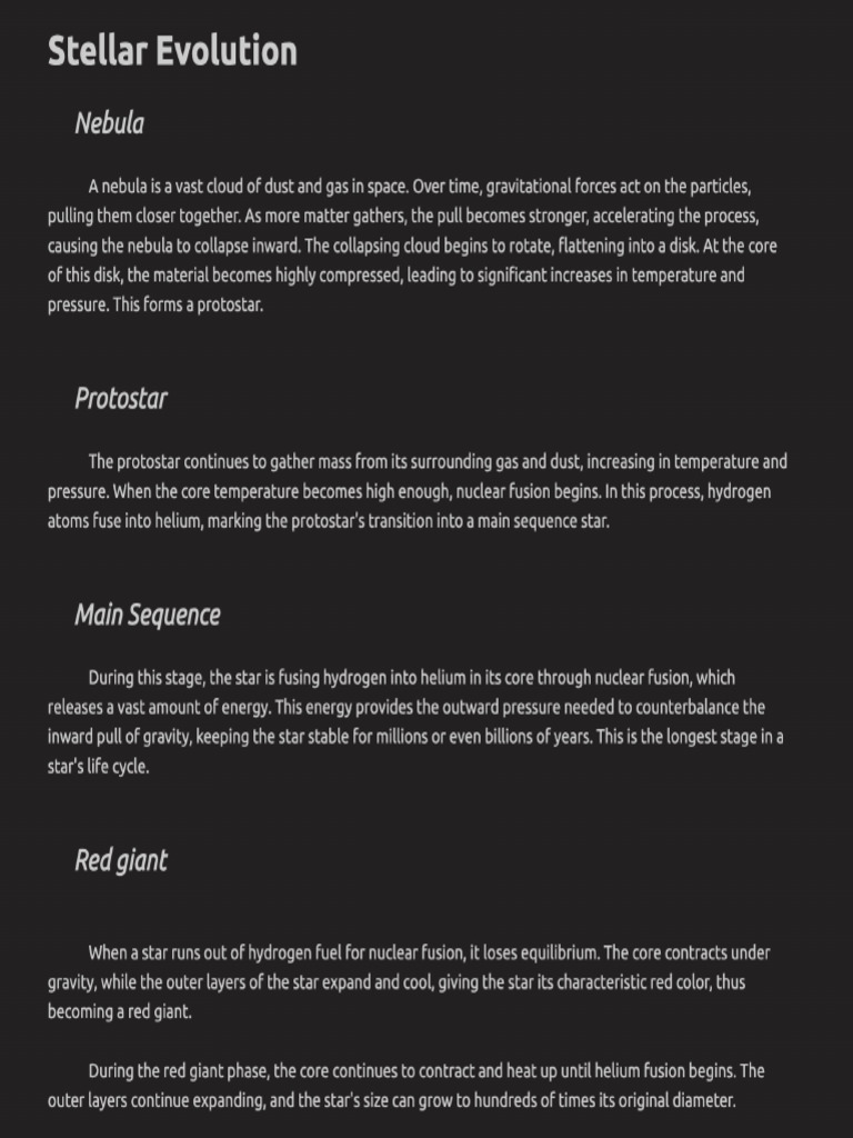 Stellar Evolution | PDF