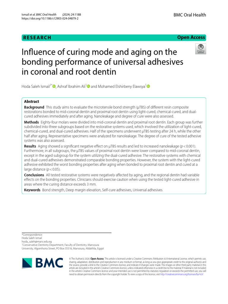 Dual Cure Adhesion Proximal Box | PDF | Dentistry Branches | Materials