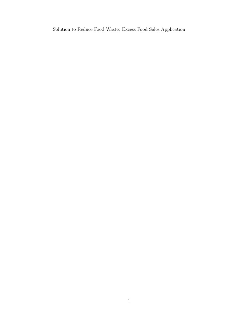 Solution To Reduce Food Waste Excess Food Sales Application | PDF