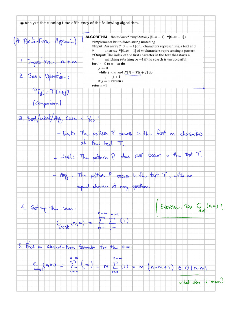 Algorithm Efficiency Analysis and Recurrences | PDF