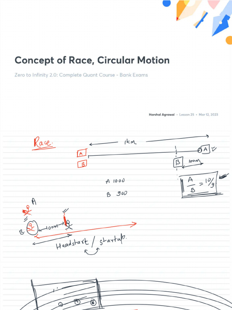 Concept of Race Circular Motion With Anno | PDF