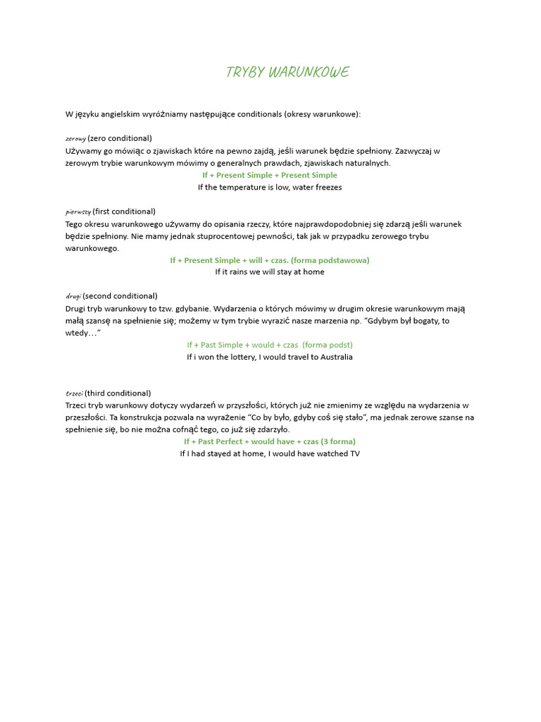 Tryby Warunkowe | PDF