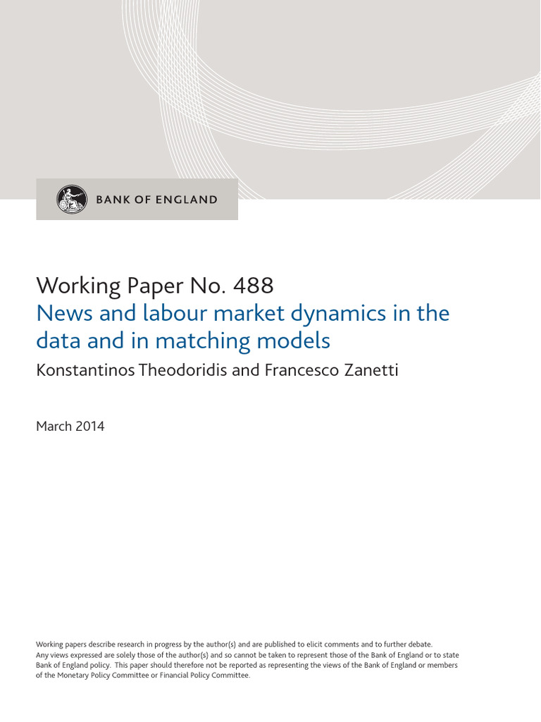 News and Labour Market Dynamics in The Data and in Matching Models ...