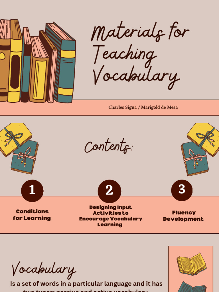 Materials for Teaching Vocabulary.pdf | PDF | Vocabulary | Fluency