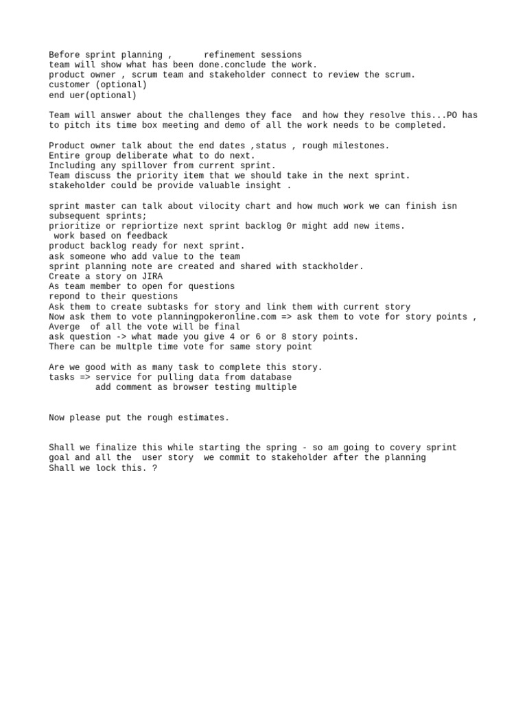 Sprint Planning | PDF