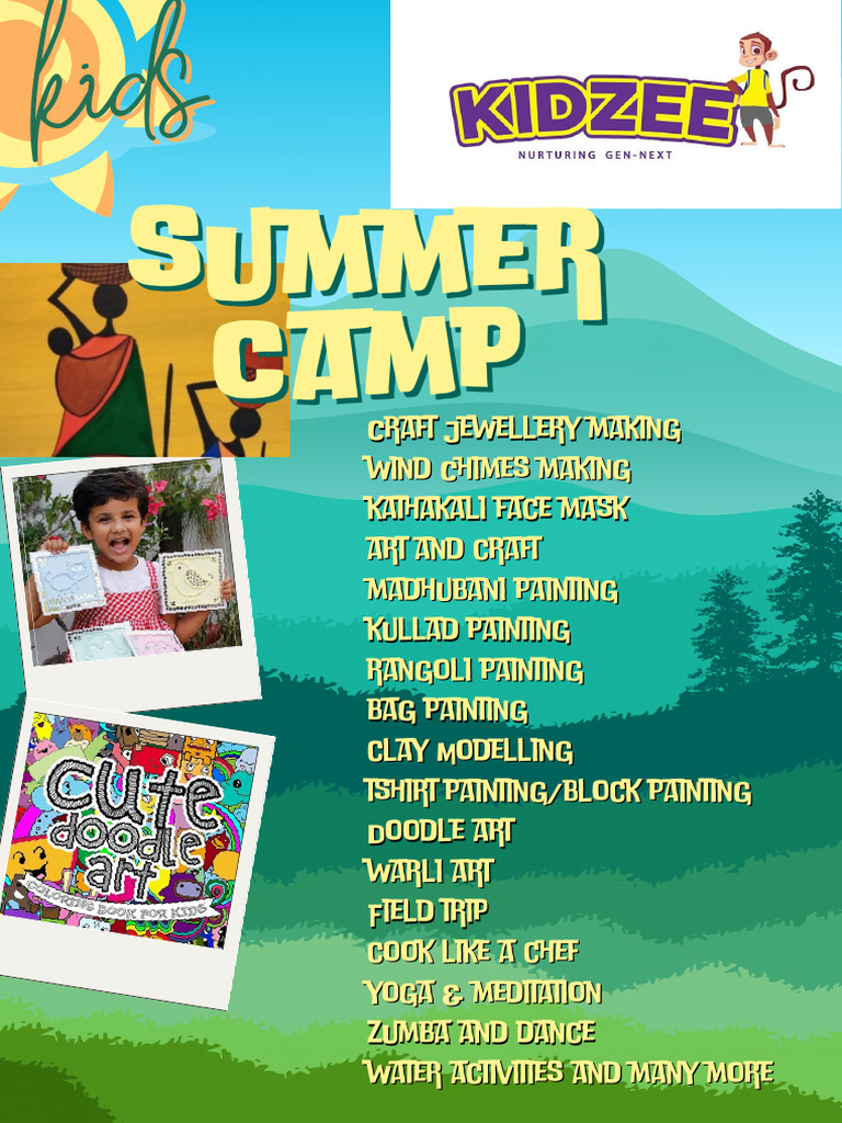 Yellow and Green Playful Kids Summer Camp Activity Flyer PDF | PDF