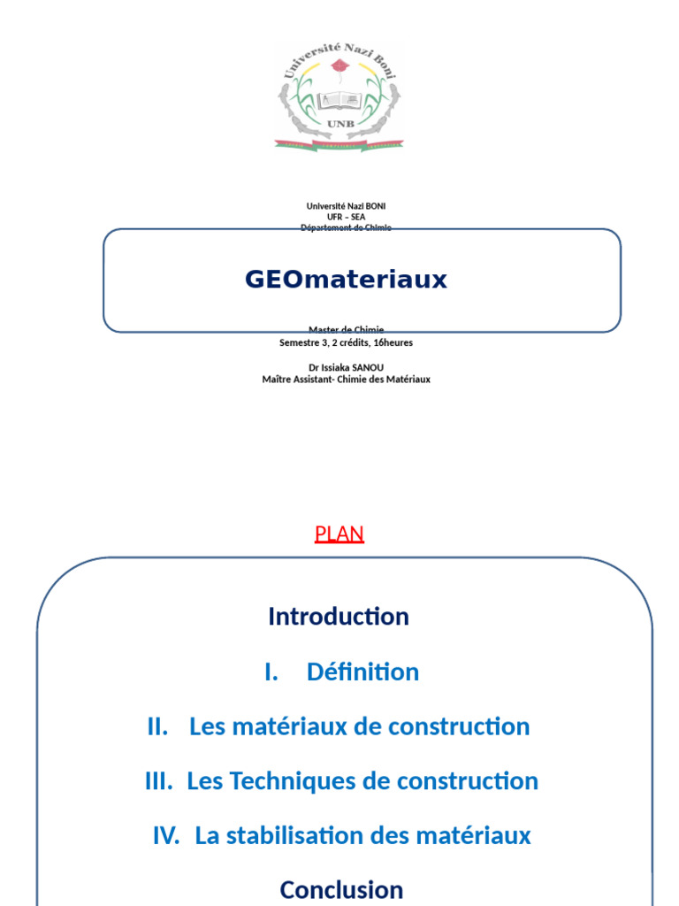 Cours sur les Géomatériaux en Construction | PDF | Matériau réfractaire ...