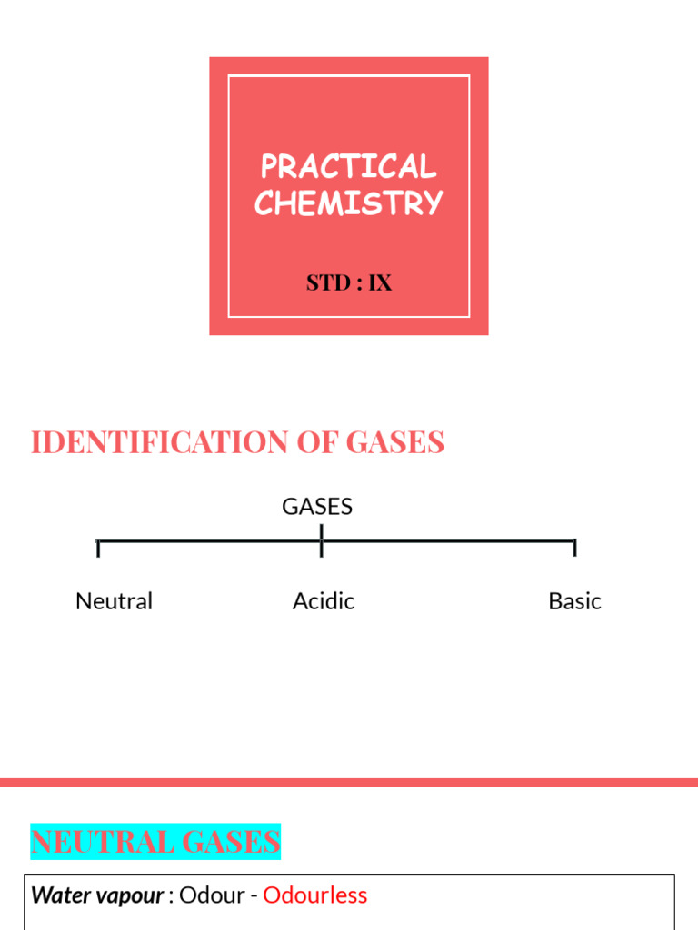 Identification of Gases in Chemistry | PDF | Ammonium | Sets Of ...