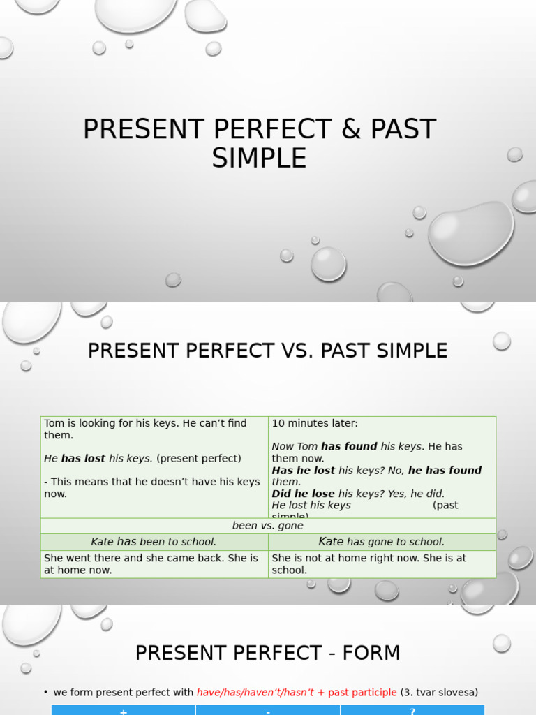 Verbs - Present Perfect & Past Simple | PDF | Semantic Units | Syntax