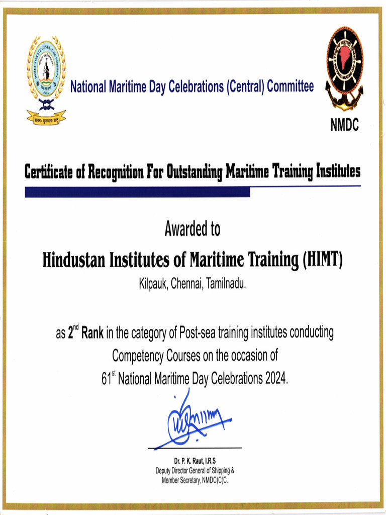 NMDC Award 2024-HIMT Kilpauk | PDF