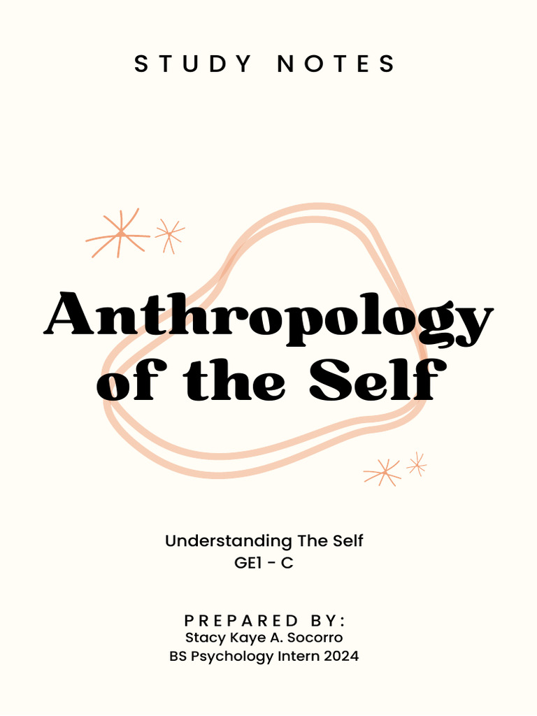 Study Notes Anthropology of The Self | PDF | Anthropology | Self