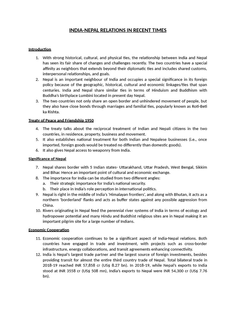 Indo-Nepal | PDF | Nepal | Global Politics