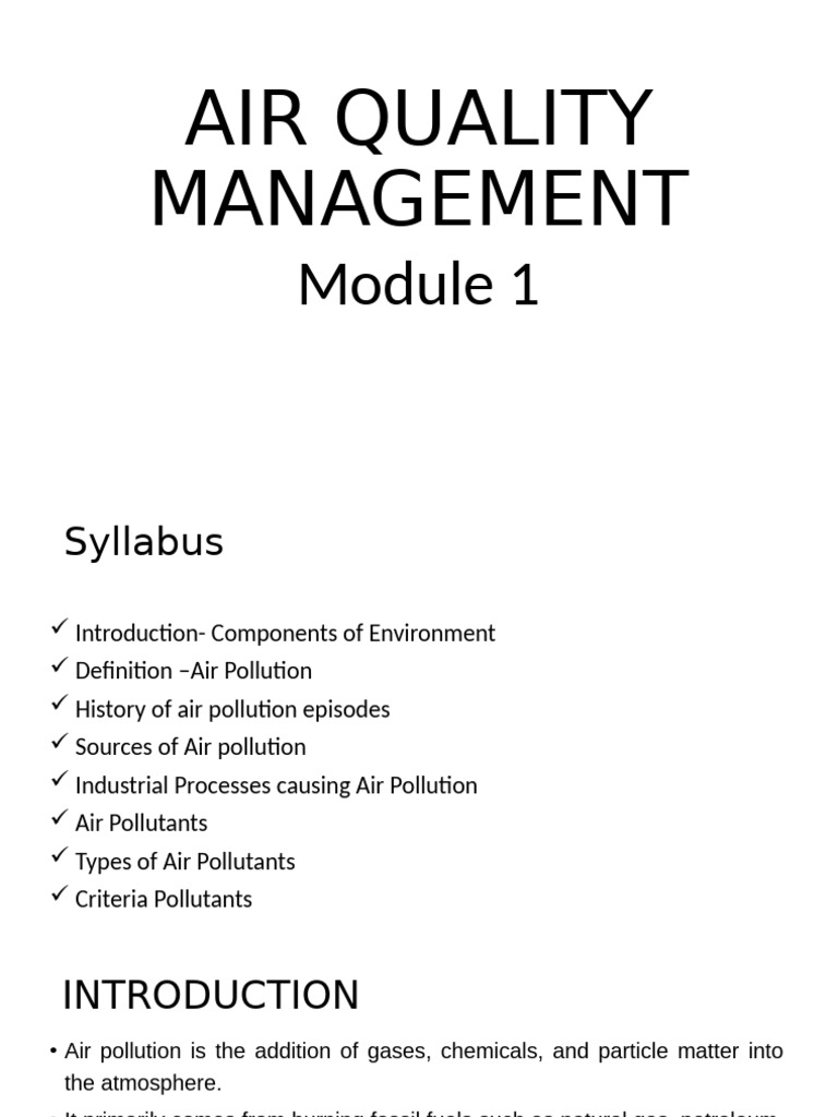 Air Quality Module 1 | PDF | Air Pollution | Atmosphere Of Earth