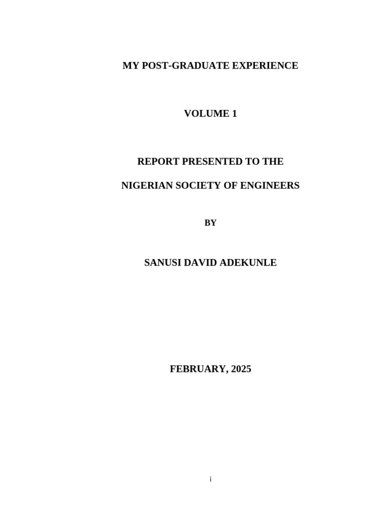 David Adekunle's Engineering Report | PDF | Transformer | Electrical ...