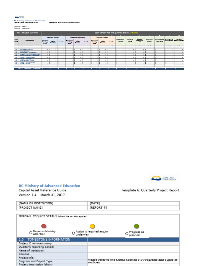 Carg Template 6 Quarterly Project RPT | PDF | Economies
