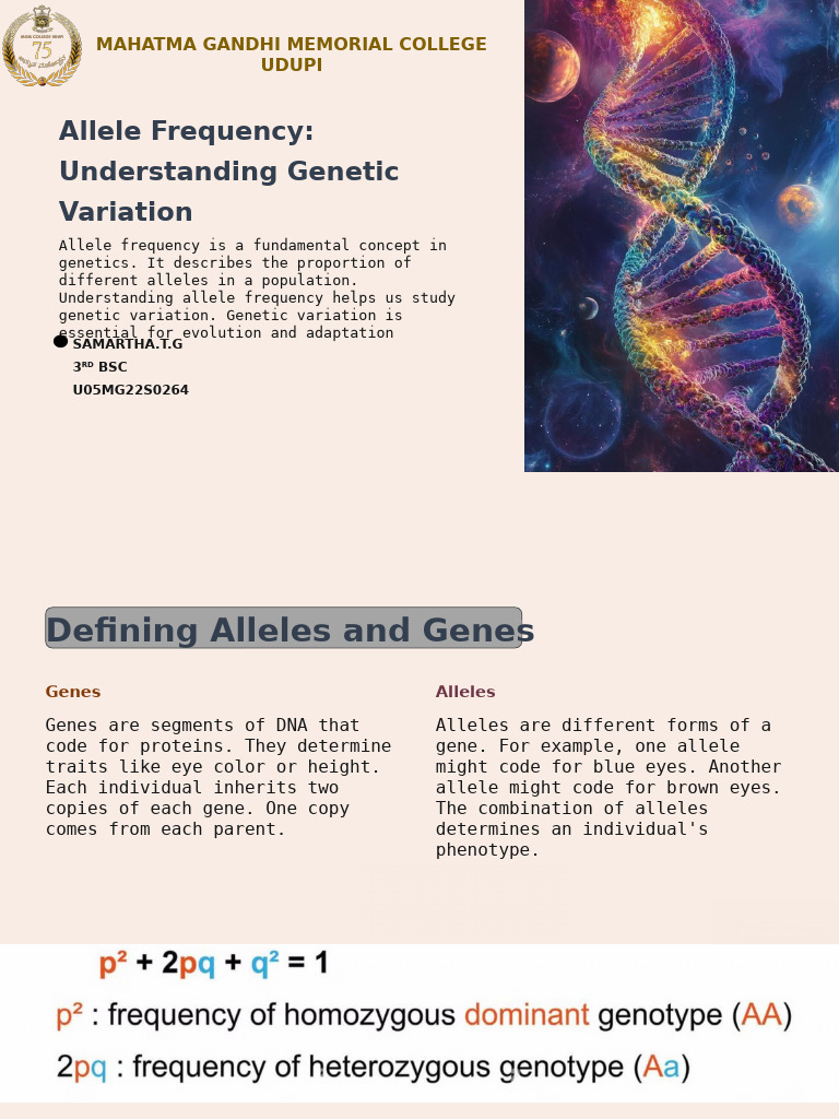 Allele Frequency Samarth | PDF | Allele | Genetics