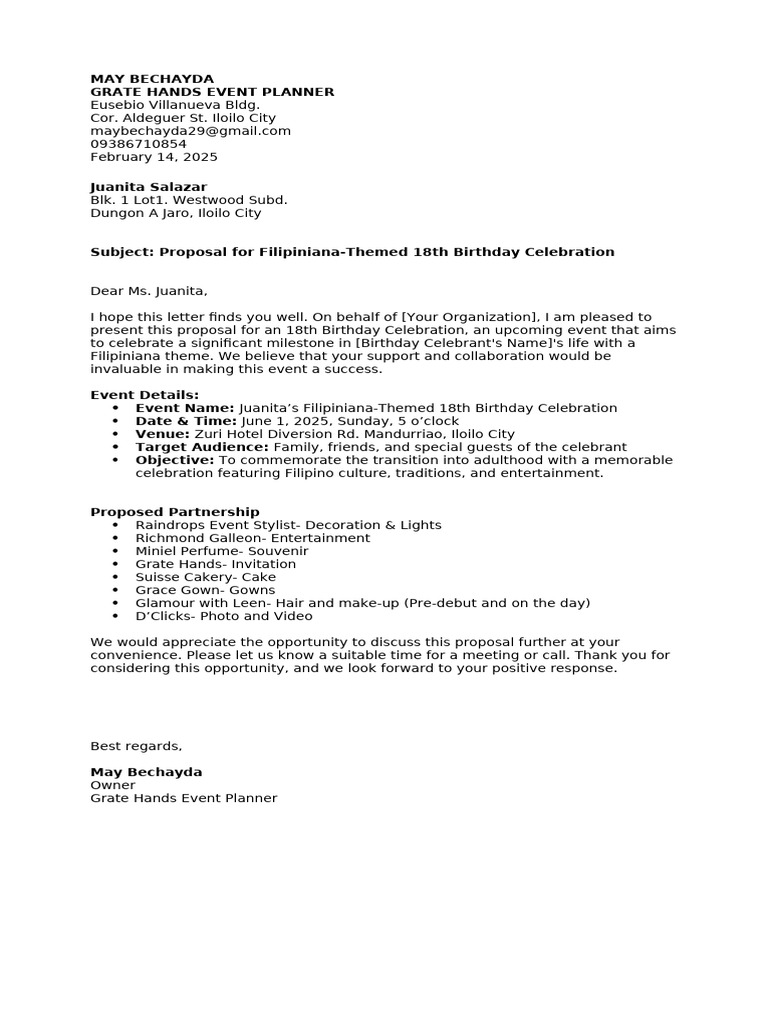 Event Proposal1 | PDF