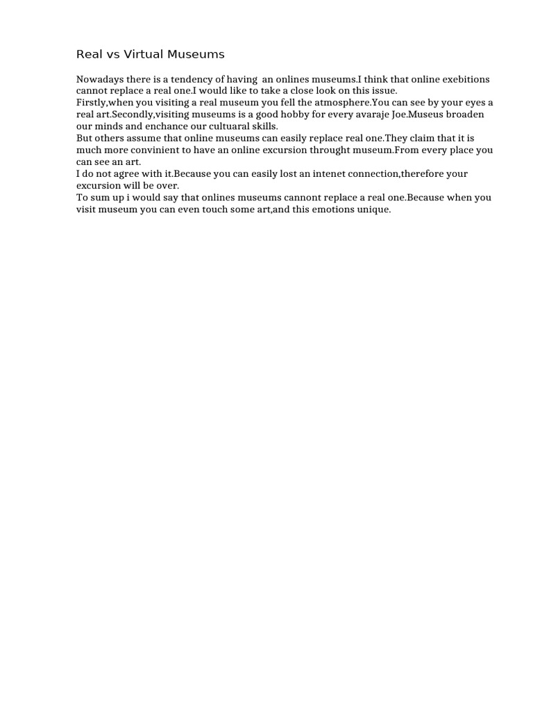 Real vs Virtual Museums: A Comparative Analysis | PDF