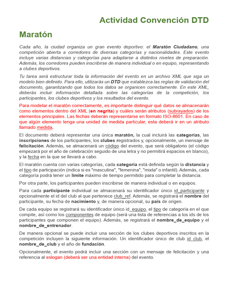 03 Maratón DTD | PDF | Xml | Informática