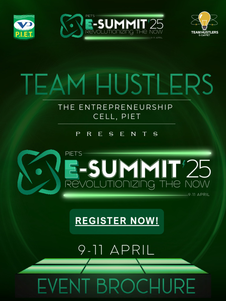 Piet's Esummit'25 Event Brochure | PDF | Entrepreneurship | Startup Company