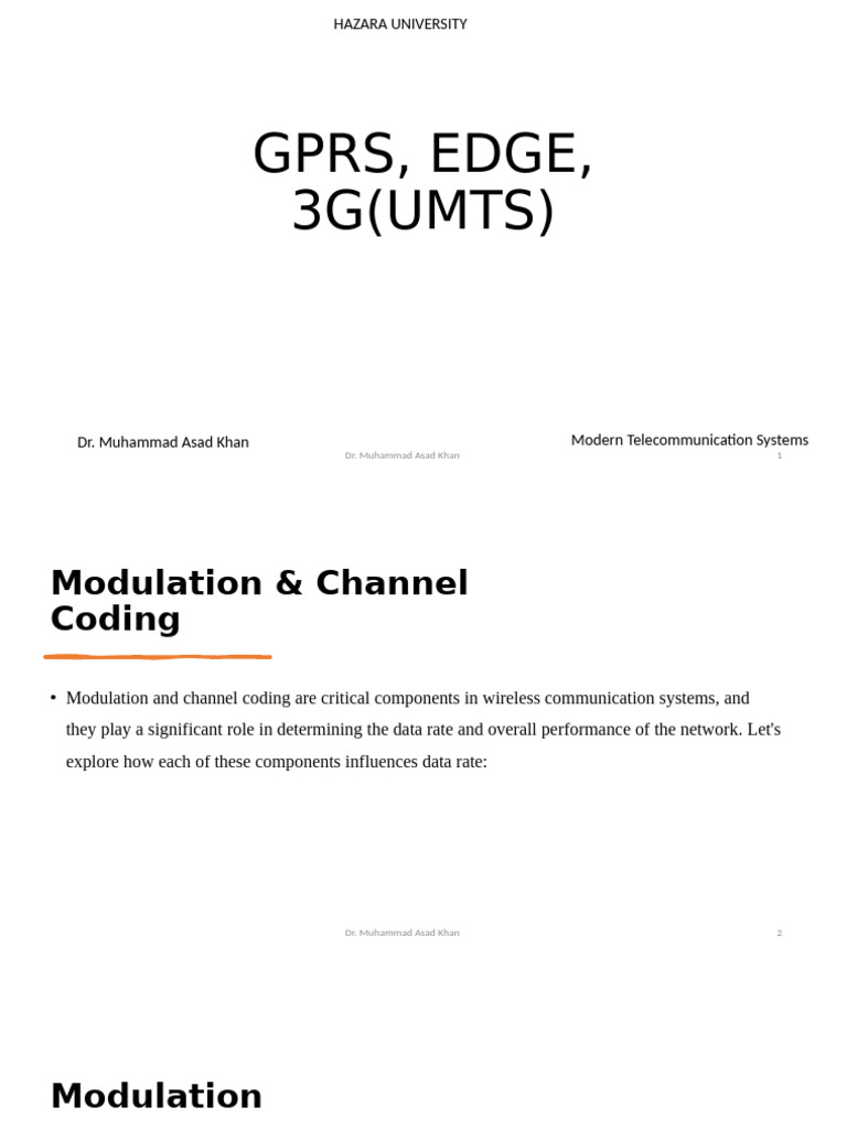 Modulation, Channel Coding, 2.5G, 2.75G, 3G | PDF | General Packet Radio Service | High Speed ...