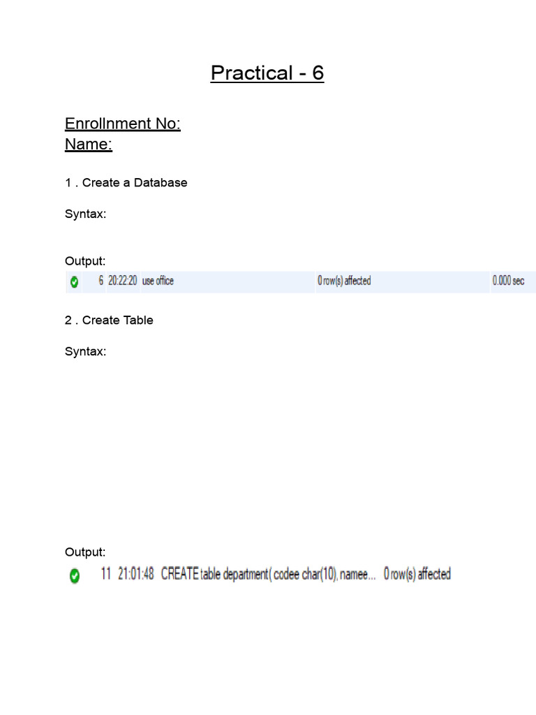 Practical - 6 DBMS | PDF