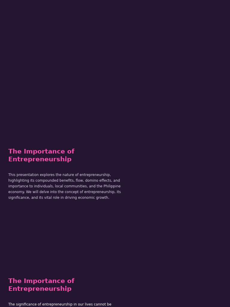 The Importance of Entrepreneurship | PDF | Entrepreneurship | Economic ...