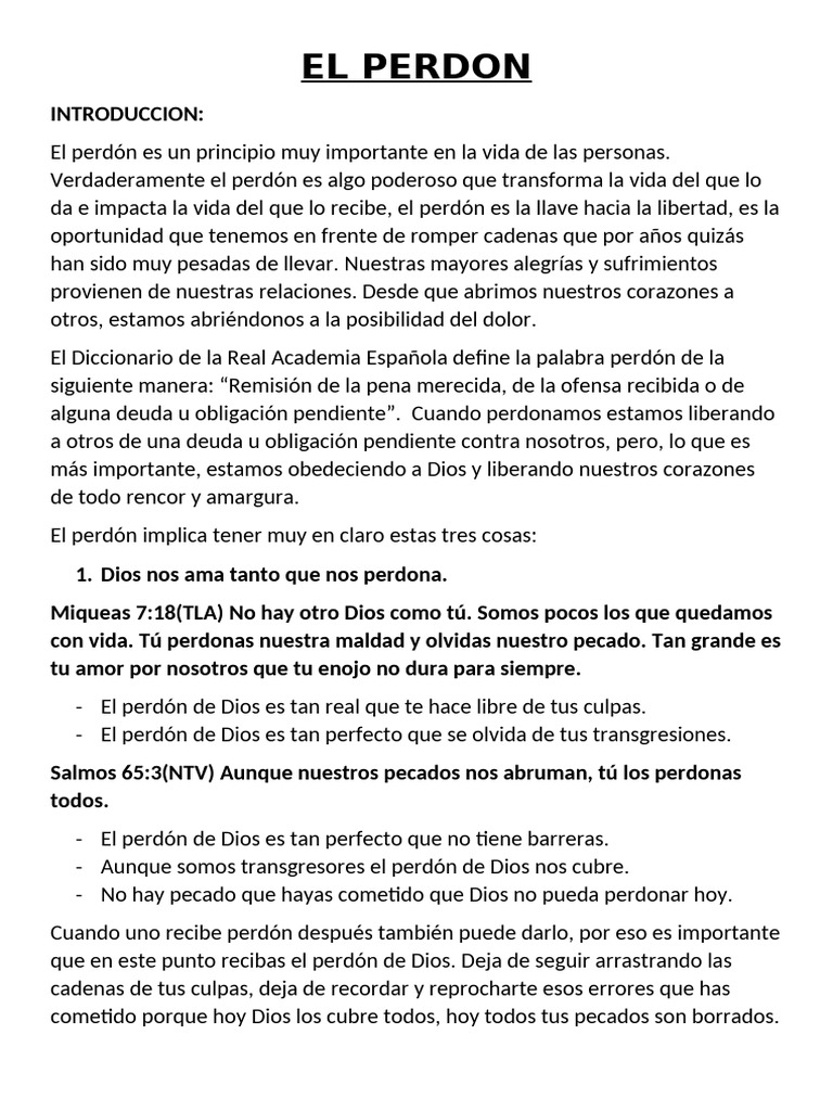 El Perdon | PDF | Perdón | Pecado