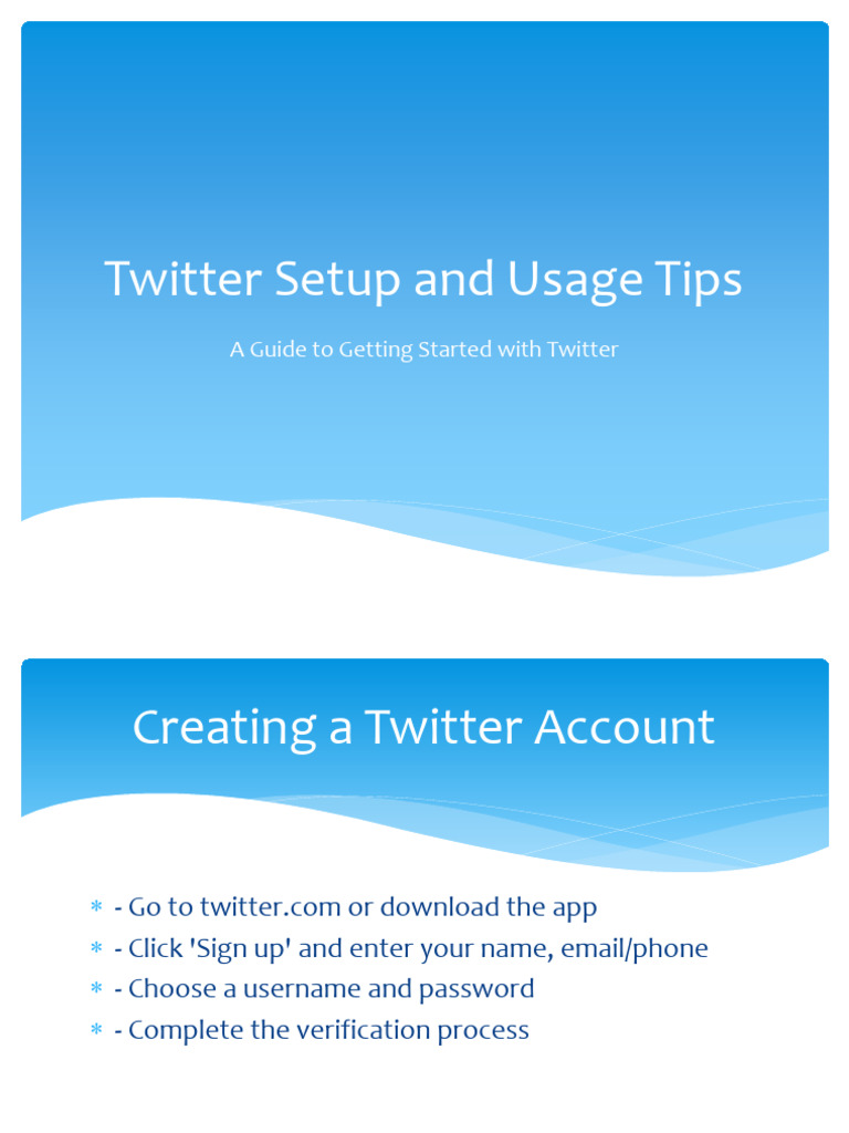 Twitter - Setup - and - Usage - Tips - Aditya Borsarkar | PDF