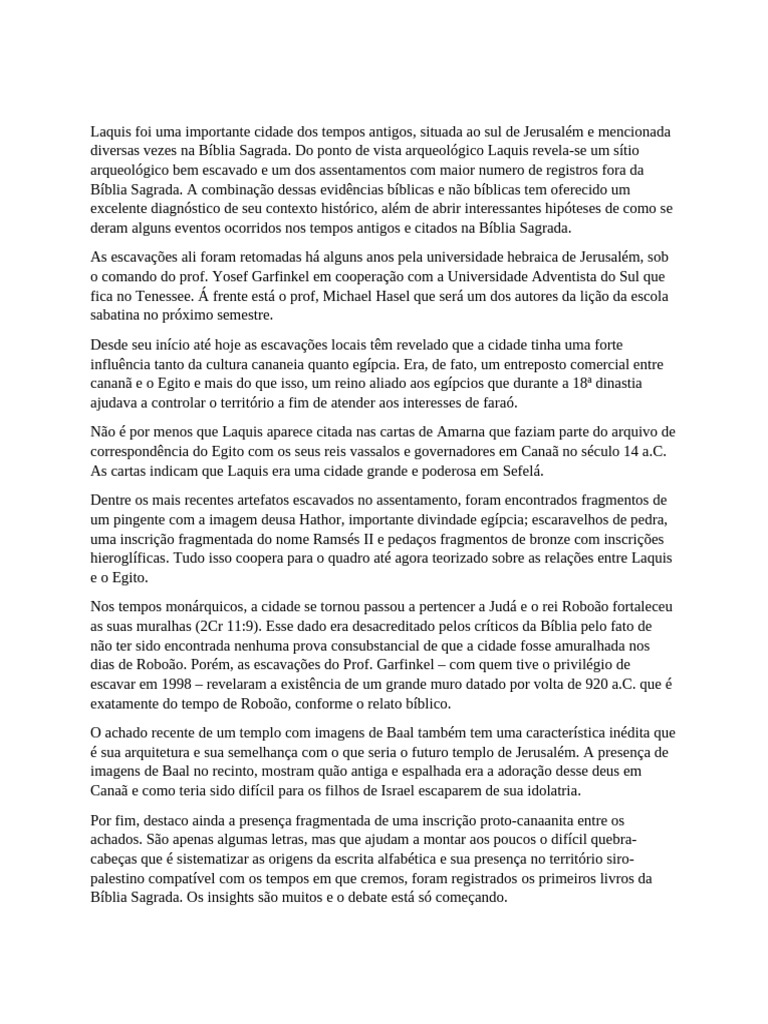 Laquis Foi Uma Importante Cidade Dos Tempos Antigos | PDF | Antigo ...