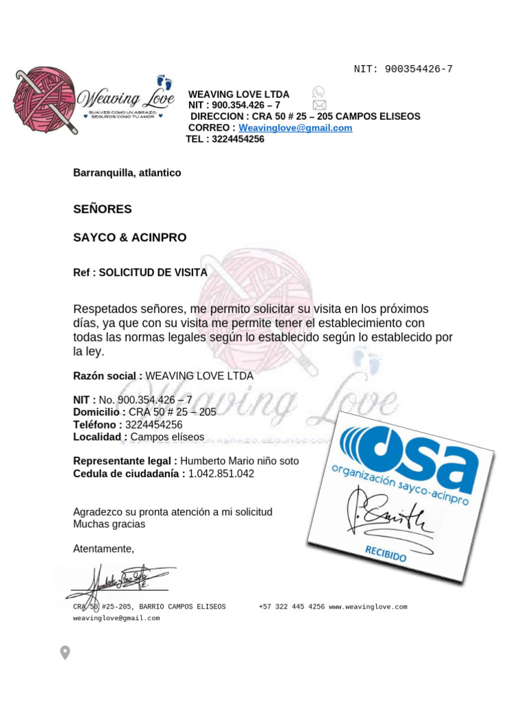 Solicitud de Sayco y Acinpro | PDF