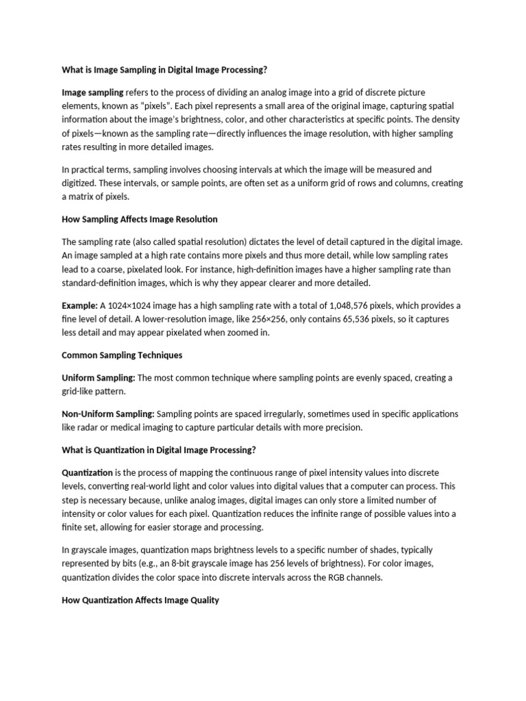 In Digital Image Processing | PDF | Sampling (Signal Processing) | Image Resolution