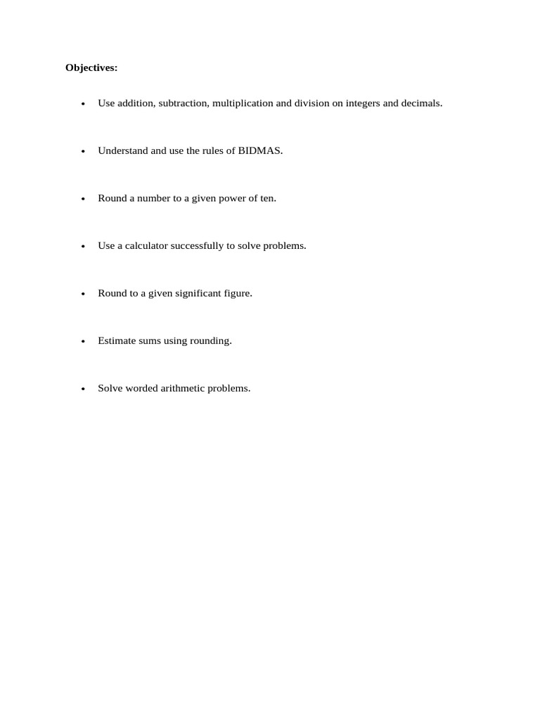 Unit 3 Objectives | PDF