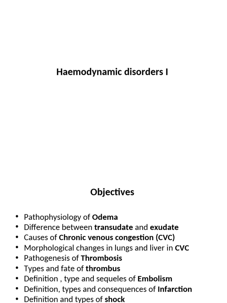 Understanding Haemodynamic Disorders | PDF | Edema | Inflammation