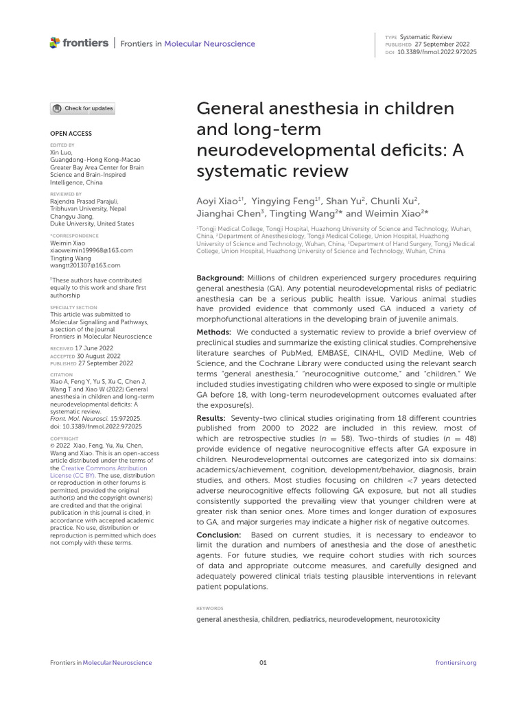 GA in children vs neurodevelopment | PDF | Systematic Review | Creative Commons License