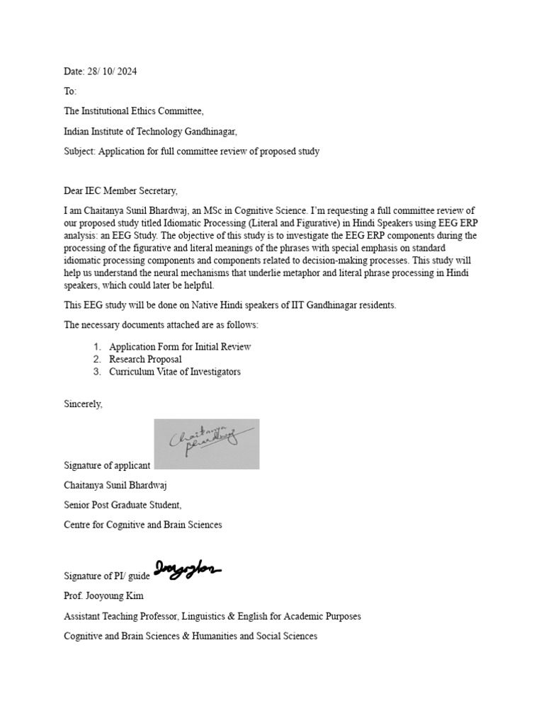 IEC cover letter template | PDF