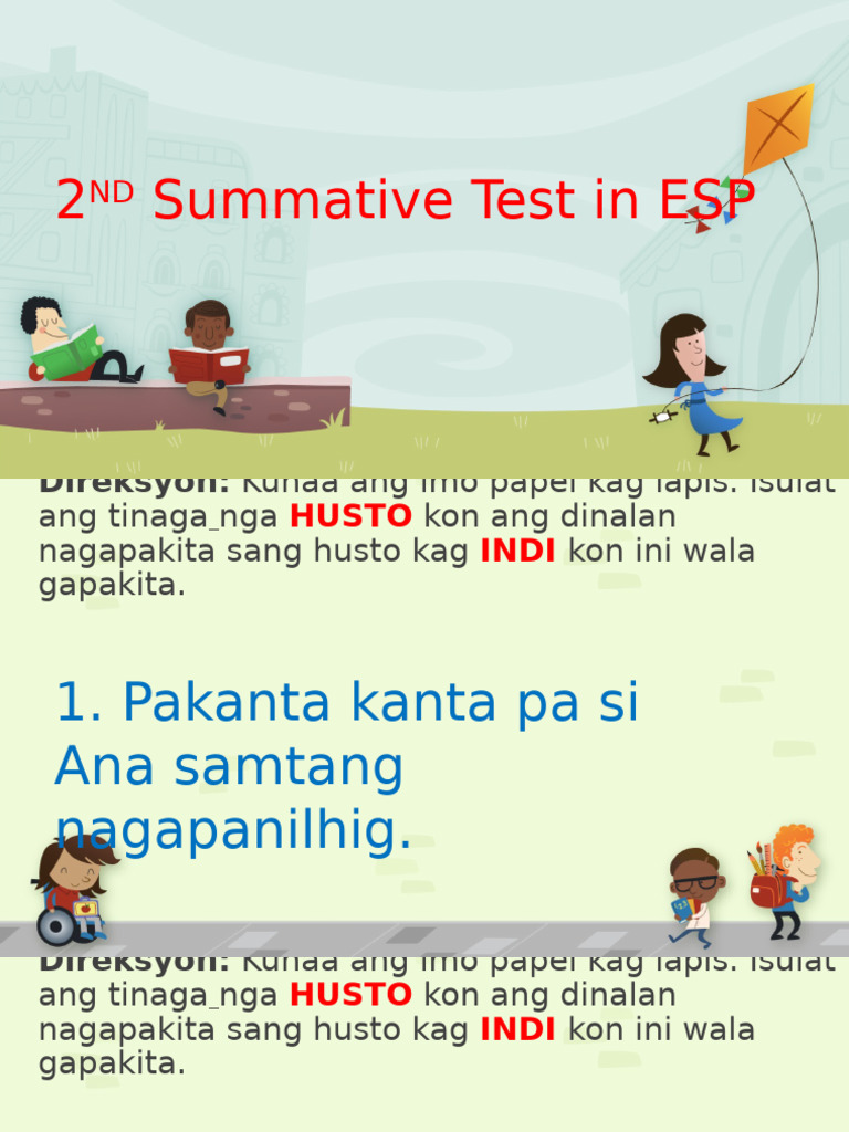 2ND Summative Test in ESP GRADE 3 | PDF