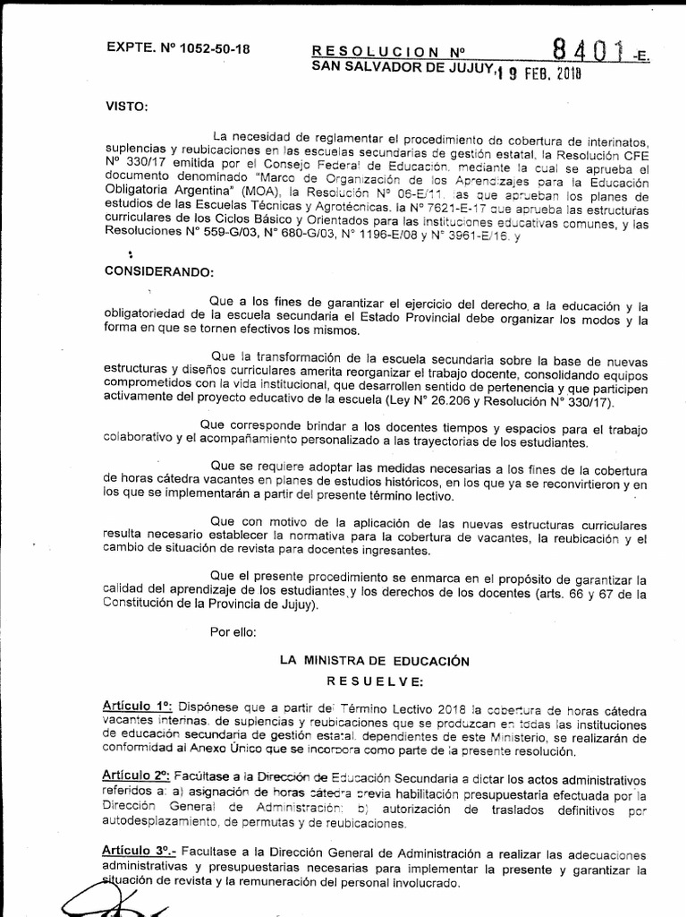 Resoluci N N 8401 e 18 | PDF