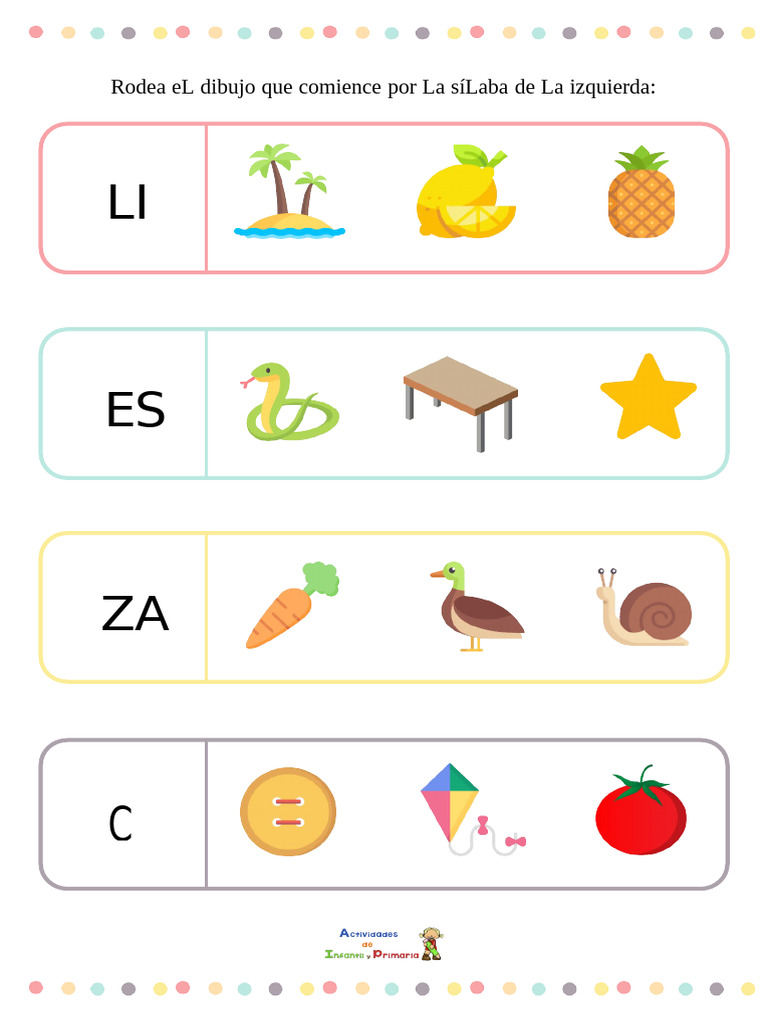 Silaba Inicial de Una Palabra | PDF
